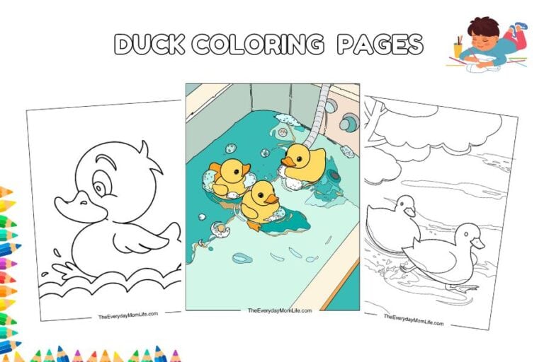 PDF Printable Duck Coloring Pages - The Everyday Mom Life