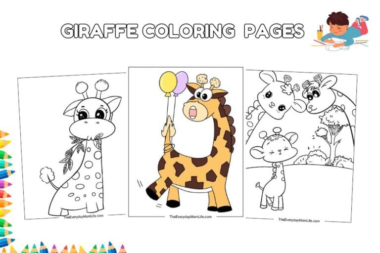 Giraffe Coloring Pages For Kids (Free PDF)