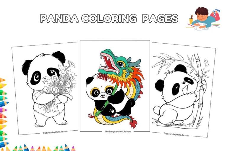 Panda Coloring Pages for Kids (Free PDF)