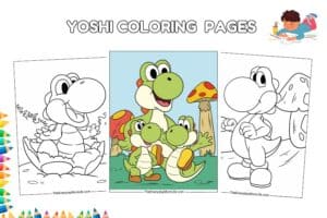 PDF Printable Yoshi Coloring Pages - The Everyday Mom Life